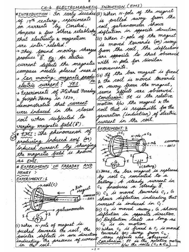 Phy cl-12 ch-6 EMI written notes | PDF
