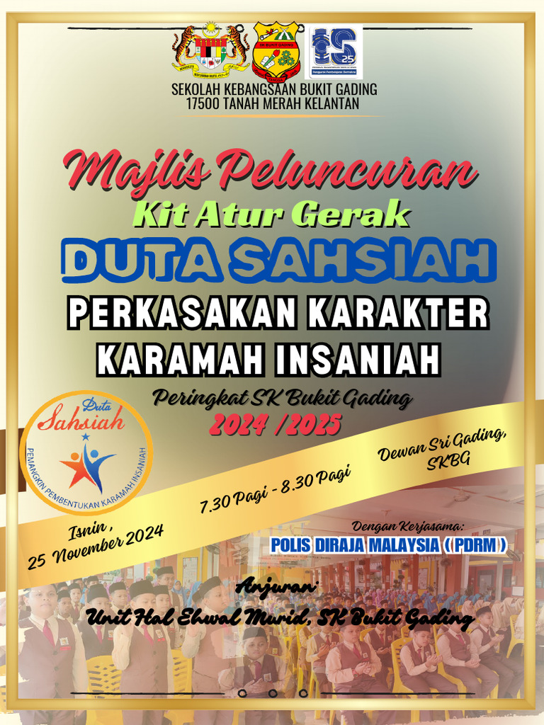 Majlis Peluncuran Kit Atur Gerak Duta Sahsiah 2024 | PDF