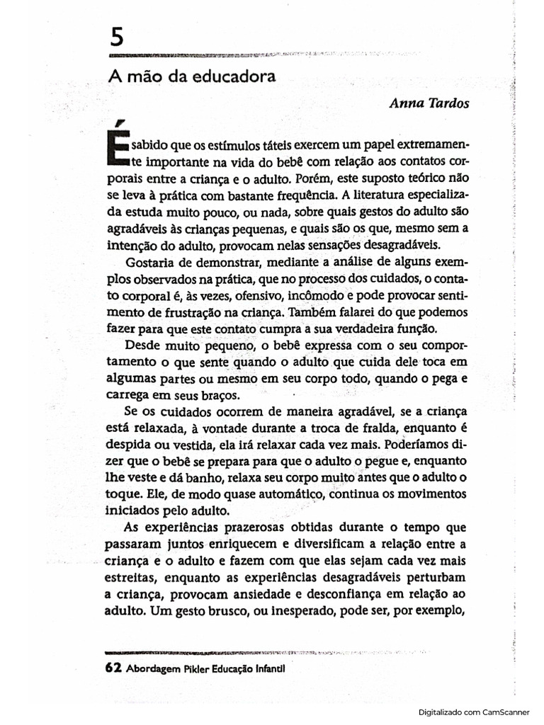 A Mão Da Educadora - Anna Tardos | PDF