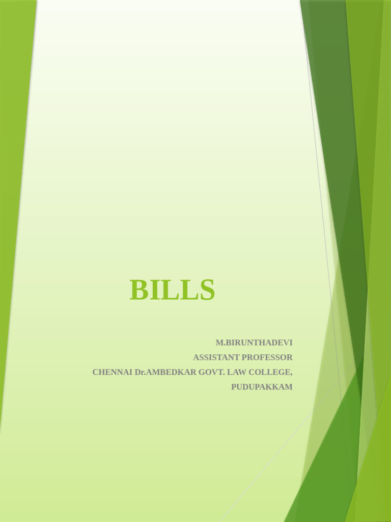 Types of Legislative Bills in India | PDF | Bill (Law) | Justice