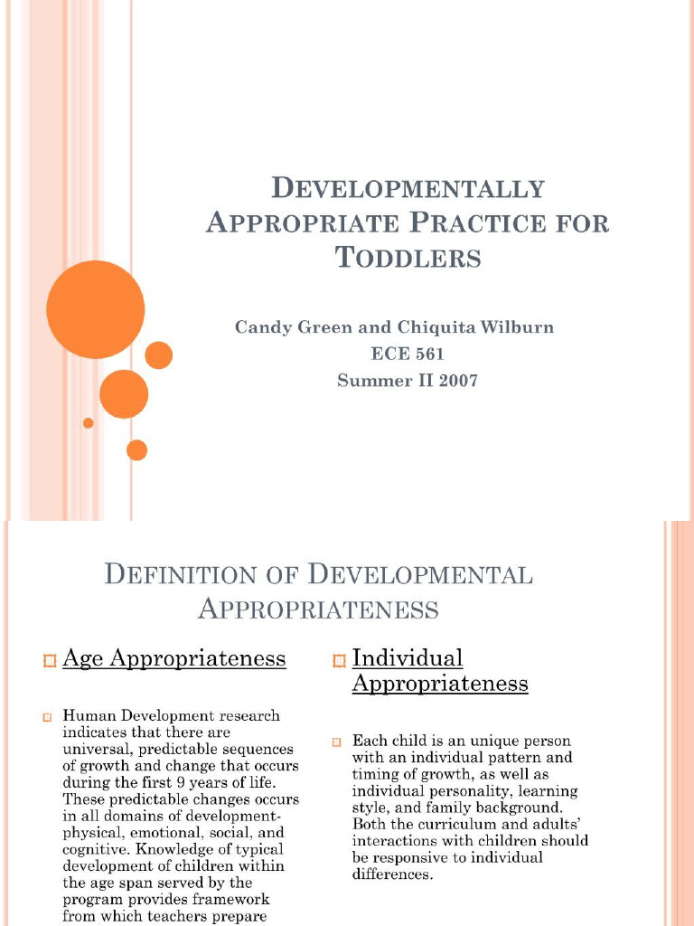 Developmentally appropriate practices for toddlers 3 | PDF