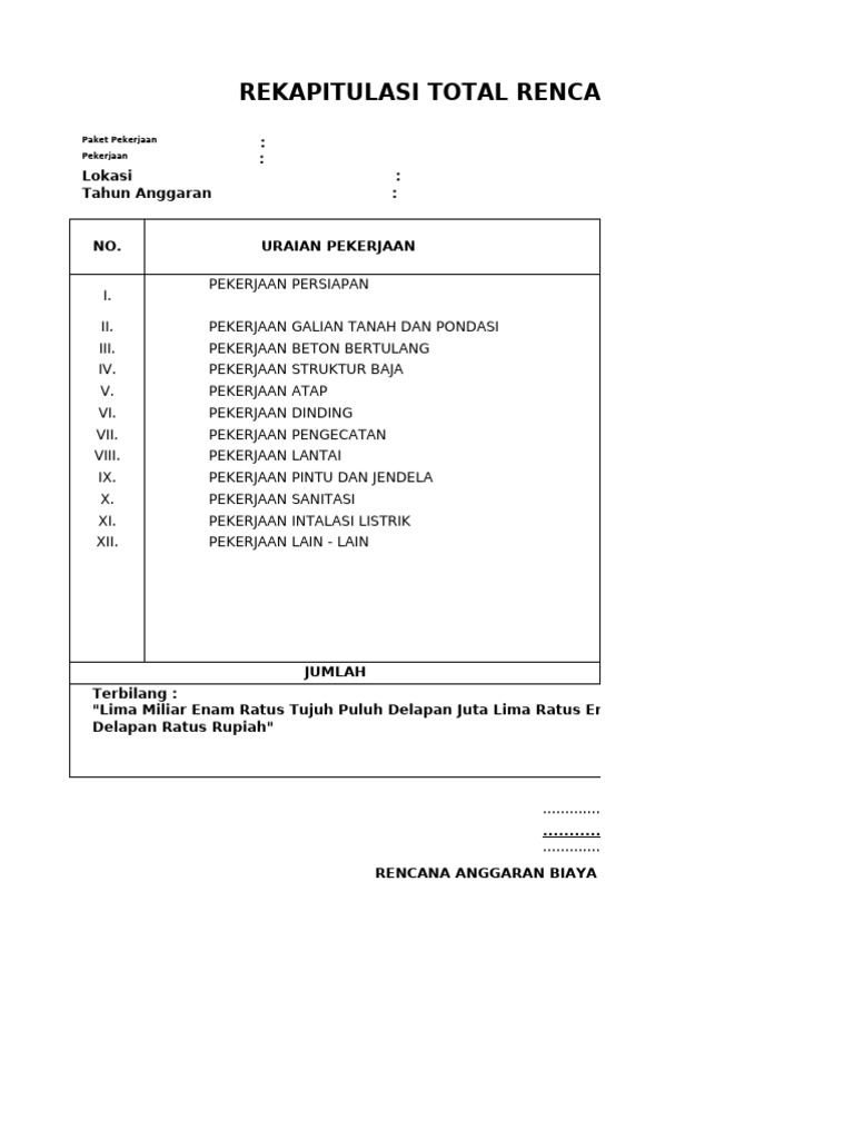 Rab Pembangunan Gor Atajdid | PDF