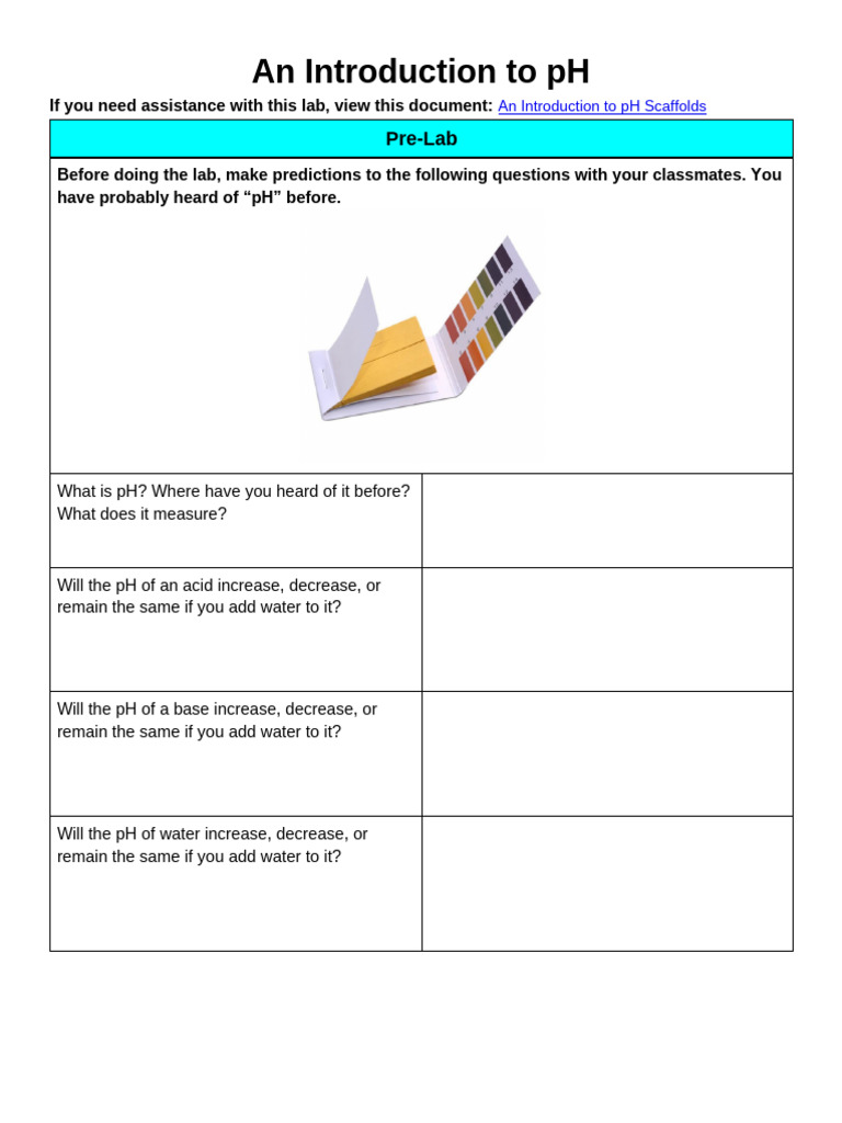 Phet Simulation An Introduction To PH | PDF | Ph | Acid