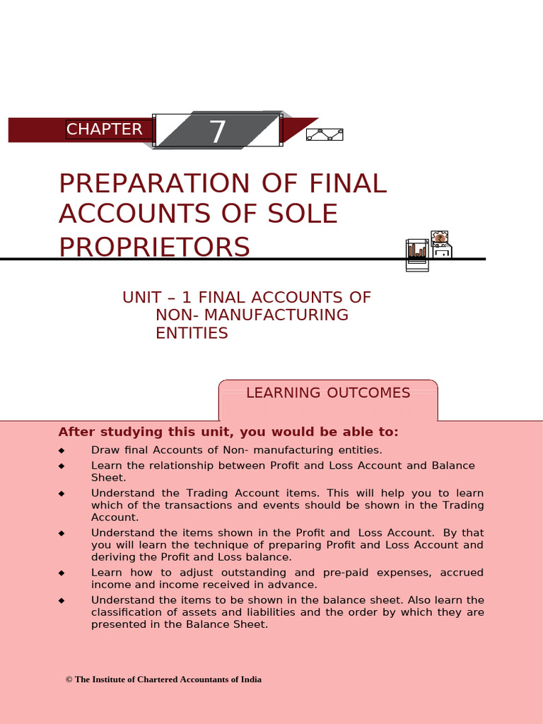 Ch.7 U1 Final Accounts of Non Manufacturing Entities | PDF | Debits And Credits | Income Statement