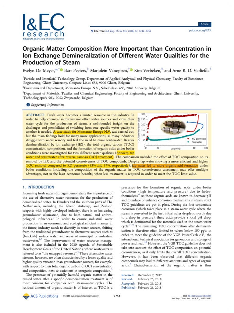 Meyer (2018) Organic matter compositions more important than concentration in ion exchenge ...