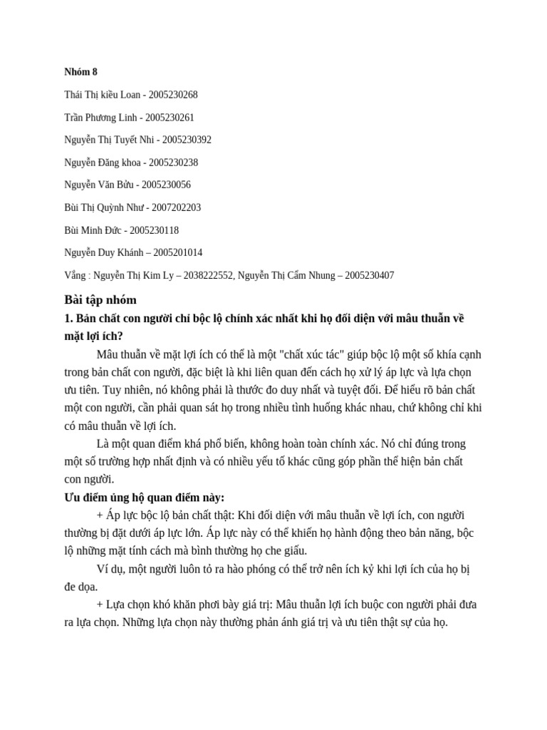 Nhóm 8 Btap triết | PDF