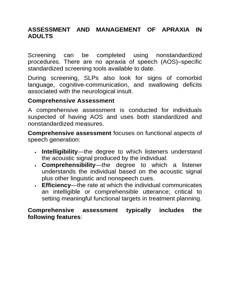 Aos Assessment | PDF | Speech | Stress (Linguistics)