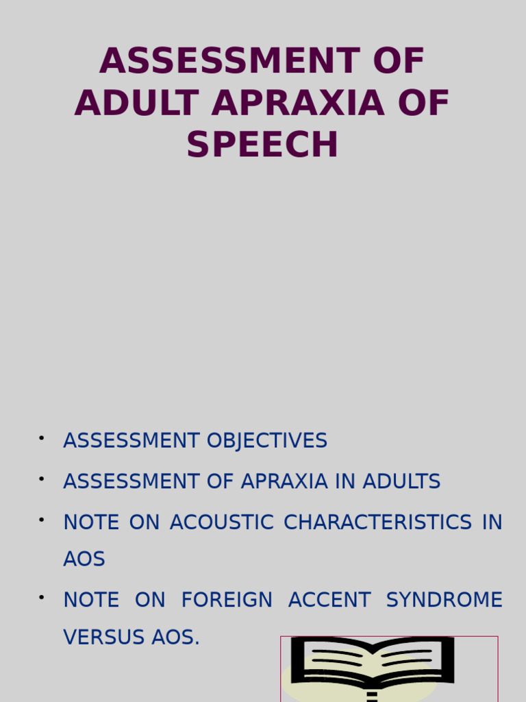 Assessment of Adult Apraxia of Speech | PDF | Speech | Human Communication
