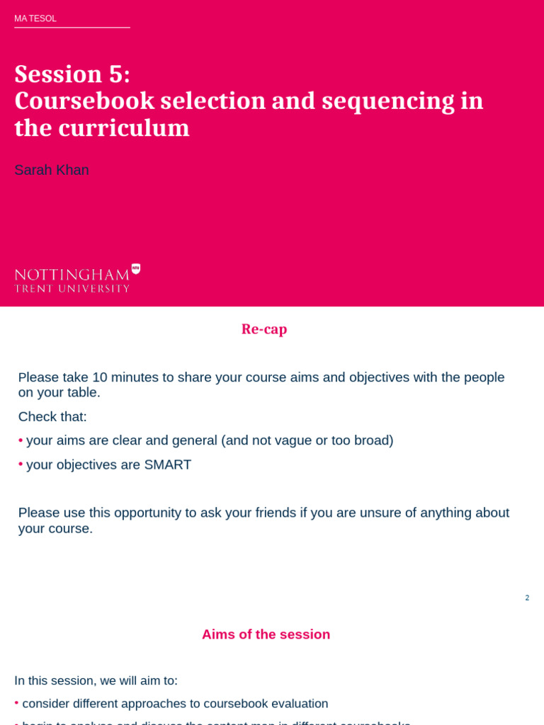 Session 5-Coursebok Selection and Sequencing in The Curriculum | PDF | Curriculum | Textbook