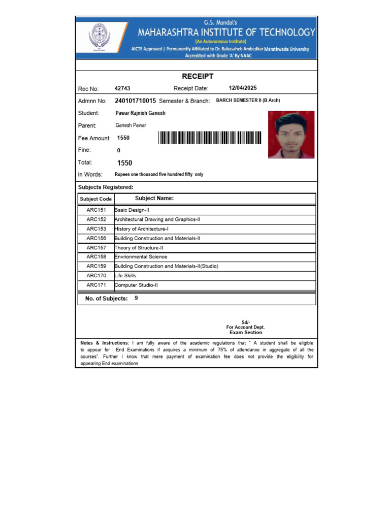 Receipt Details | PDF