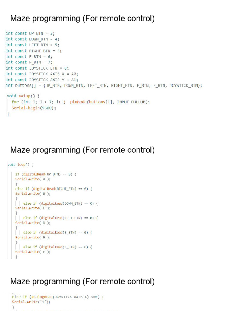 Maze Programming (For Remote Control) | PDF