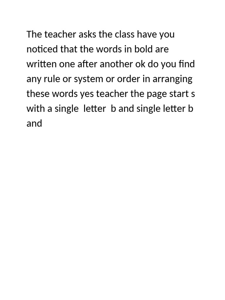 Bold Words Arrangement in Class | PDF
