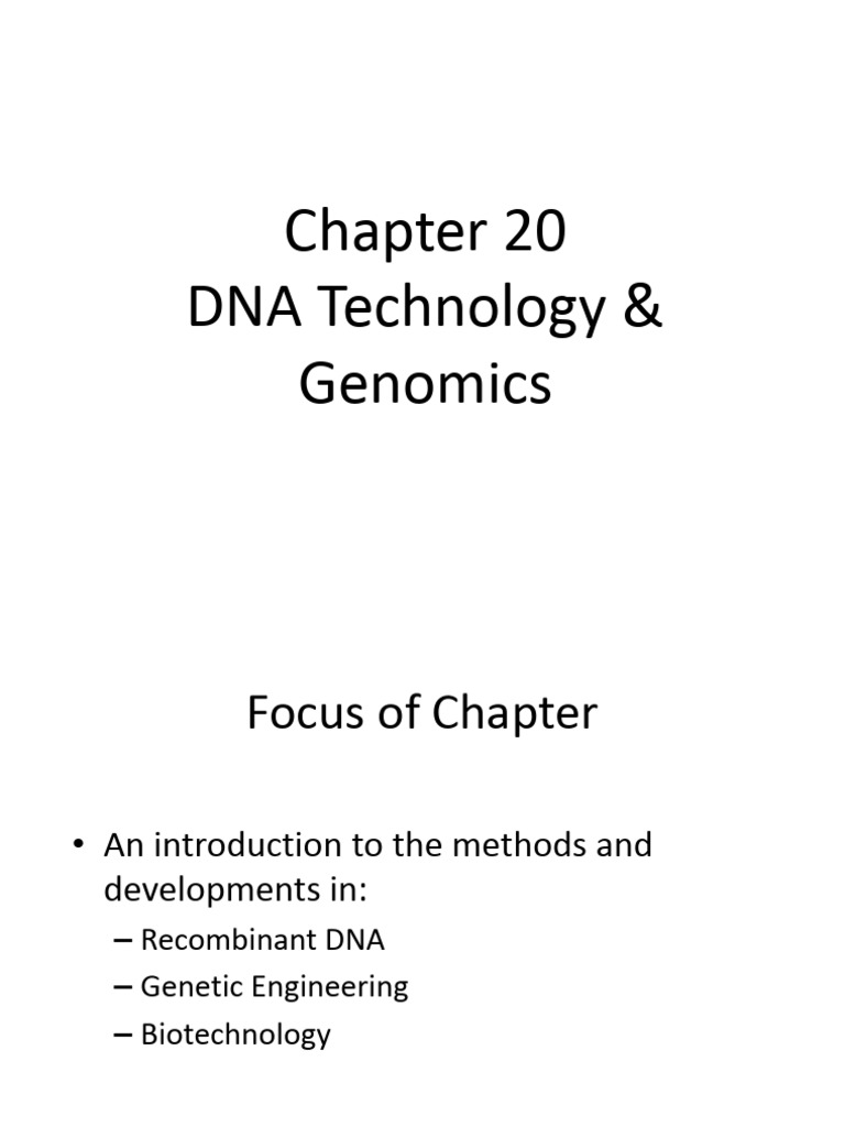 20 - DNA Technology Genomics | PDF | Polymerase Chain Reaction | Dna