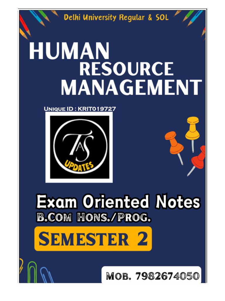 Human Resource Management Sample Notes | PDF | Human Resource ...