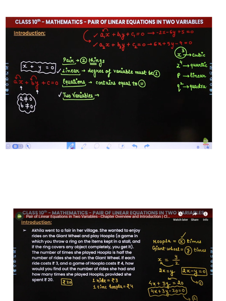 Pair of Linear Equation | PDF