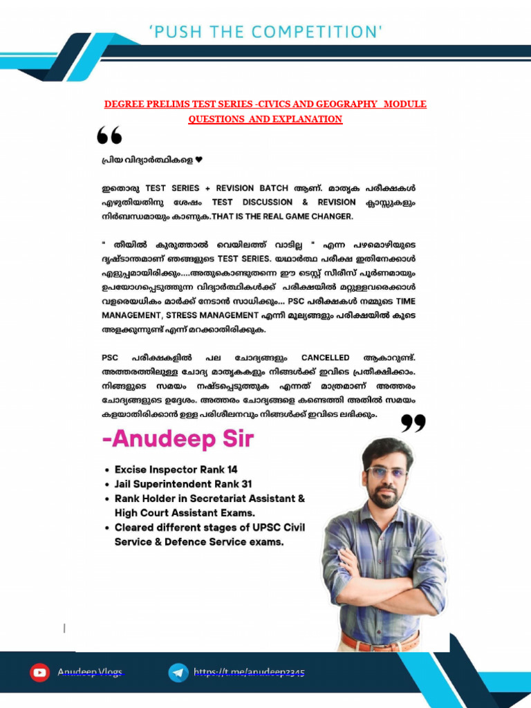 Geography & Civics Module QSTN & Ans | PDF | Government