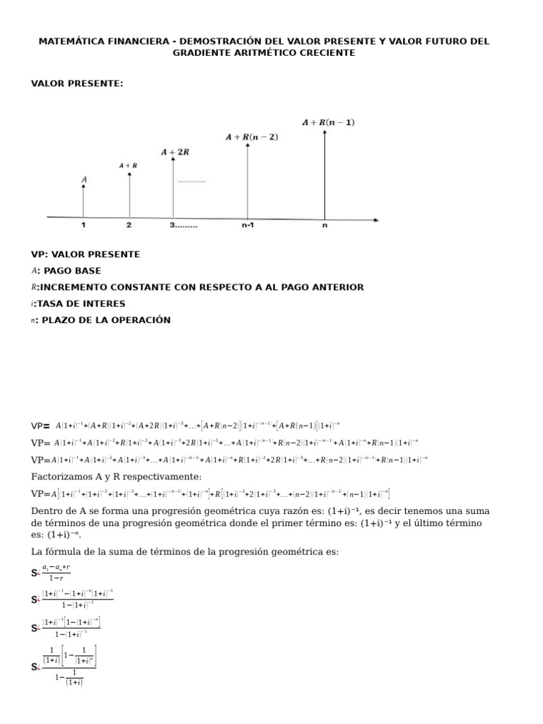 VP y VF Del Gradiente Aritmetico Creciente | PDF | Matemáticas ...