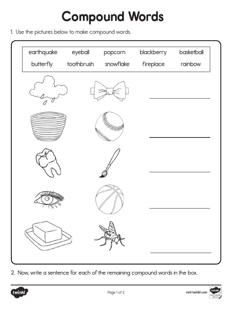 BW Compound Words Activity | PDF