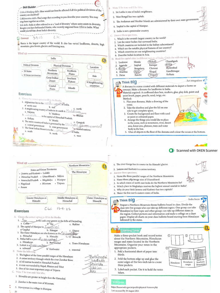 Class 4 Sst Book PDF Work l1&2 | PDF