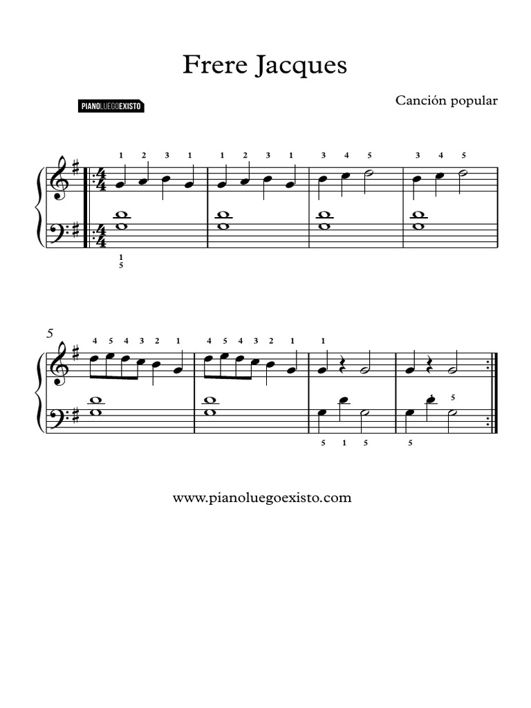 Frere Jacques Partitura Completa Pdf