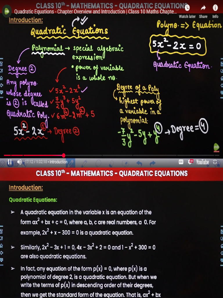 Quadratic Eqn. | PDF