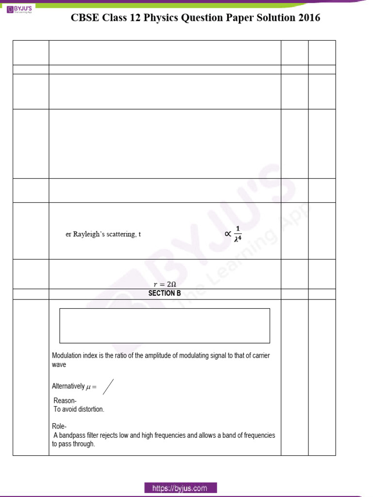 CBSE Class 12 Physics Question Paper Solution 2016 Set 2 | PDF ...