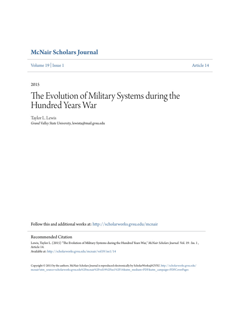 The Evolution of Military Systems During The Hundred Years War | PDF ...