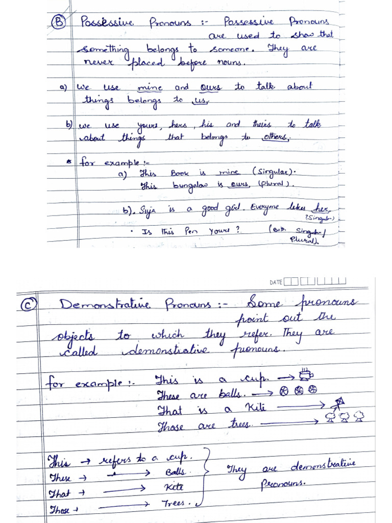 Eng GR., Class-5, Ch-3 PRONOUNS (2,3 Part) | PDF