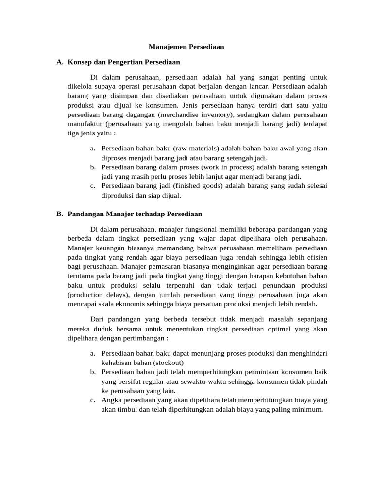 Manajemen Persediaan | PDF