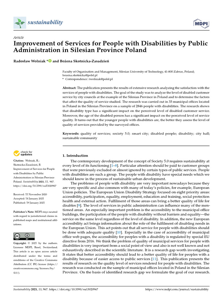 Improvement of Services For People With Disabiliti | PDF | Disability ...