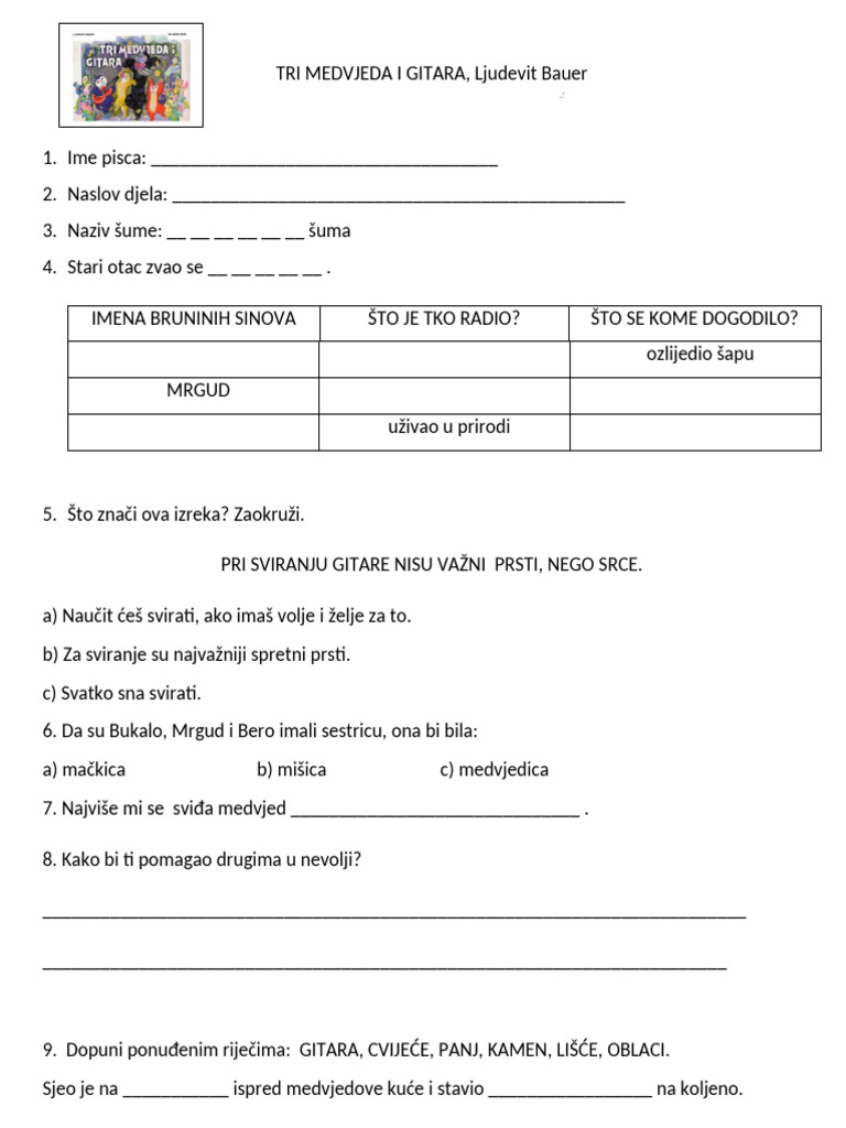 Tri Medvjeda I Gitara - Rad Kod Kuce | PDF
