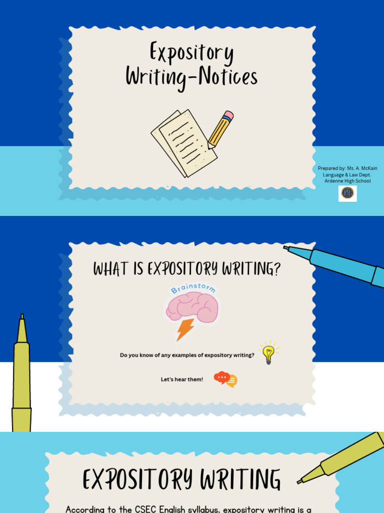 Notices-EXPOSITORY WRITING (ENGLISH A-CSEC) | PDF | Communication ...