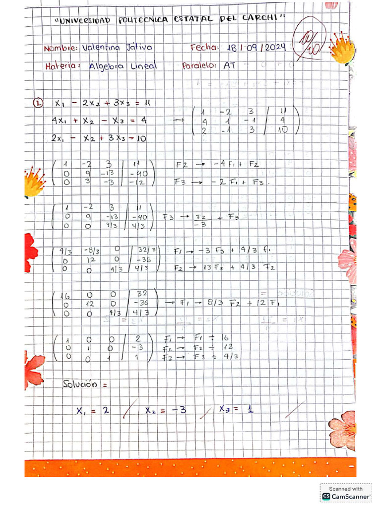 Deberes y Trabajos Álgebra Lineal | PDF