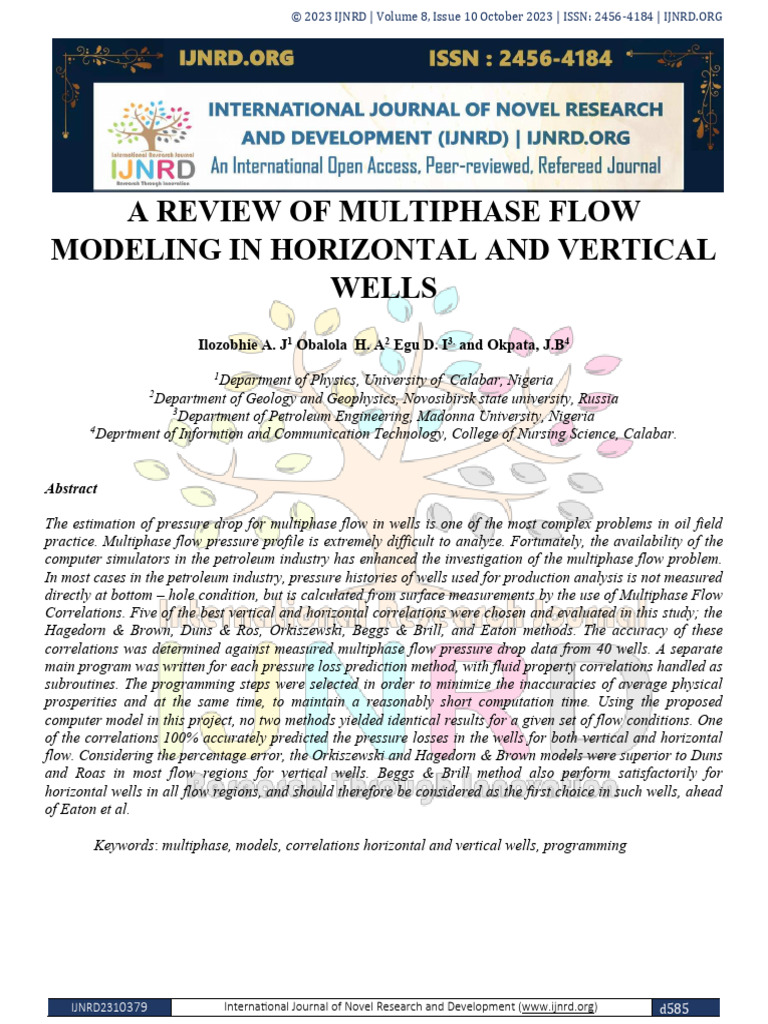 A Review of Multiphase Flow Modeling in | PDF | Fluid Dynamics | Viscosity
