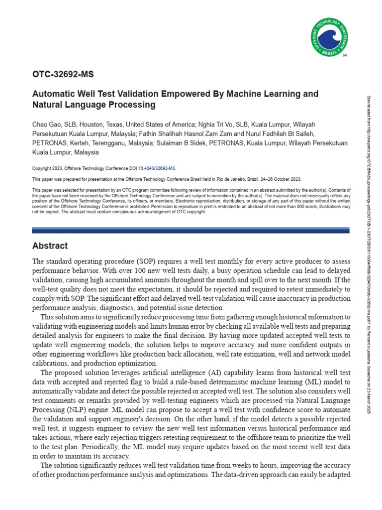 Automatic Well Test Validation Empowered by Machine Learning and ...