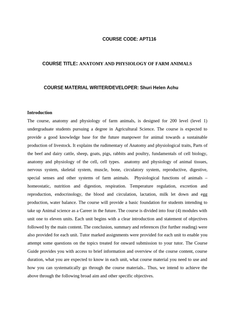 Anatomy and Physiology of Farm Animals | PDF | Endoplasmic Reticulum ...