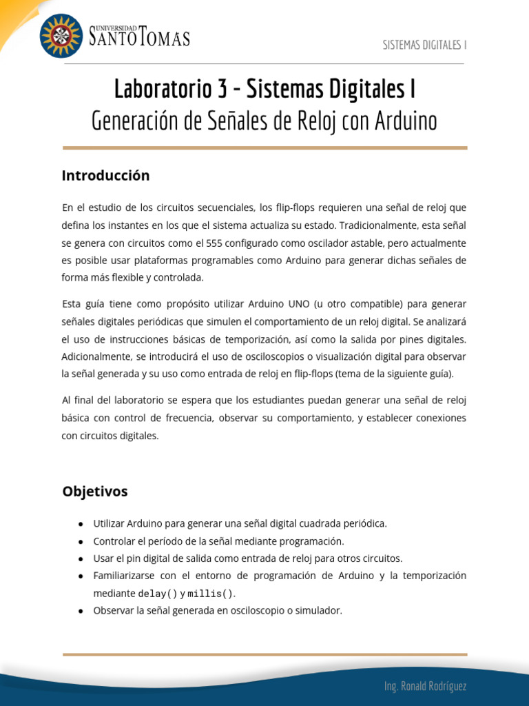 Guía 3 - Sistemas Digitales I | PDF | Arduino | Diodo emisor de luz