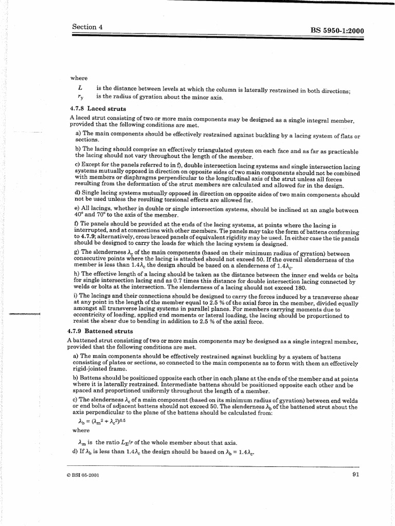 BS 5950-1-2000 Structural Use of Steelwork - Part99 | PDF