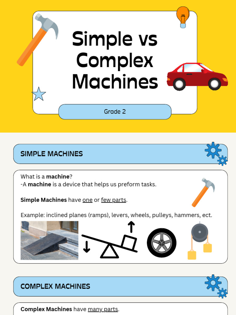Simple Vs Complex Machines | PDF