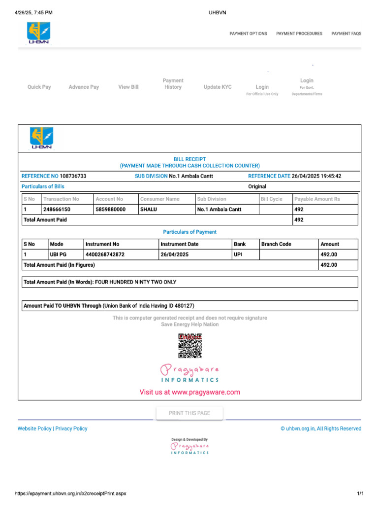 May Bill Electricity | PDF