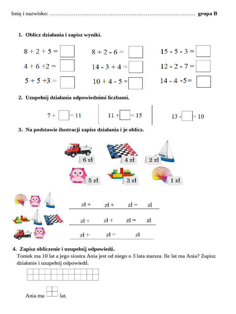 Matma SPR Grudzien Grupa B | PDF