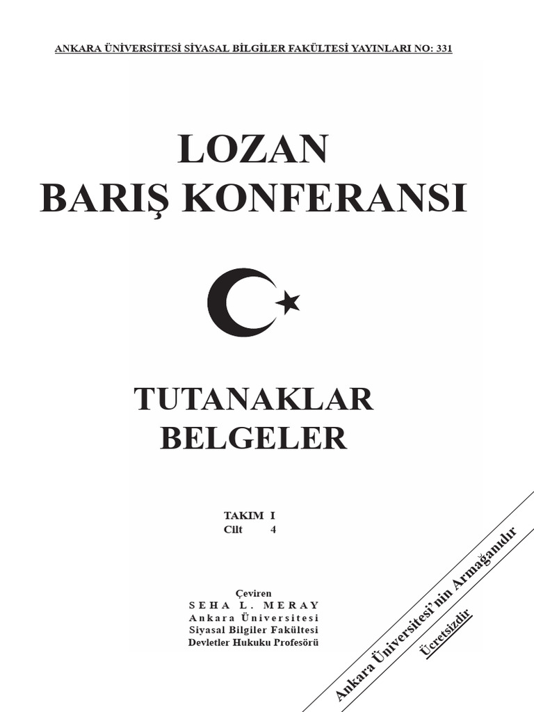 Lozan Barış Konferansı Tutanaklar Ve Belgeler 4. Cilt | PDF
