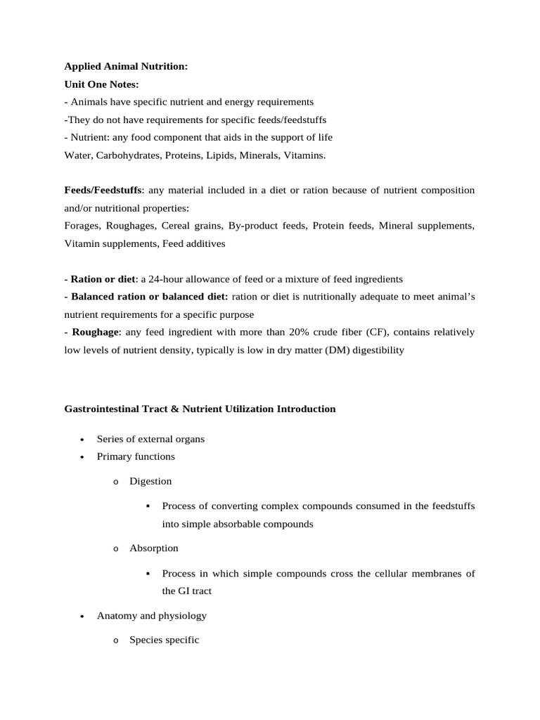 Applied Animal Nutrition3 | PDF | Amino Acid | Digestion