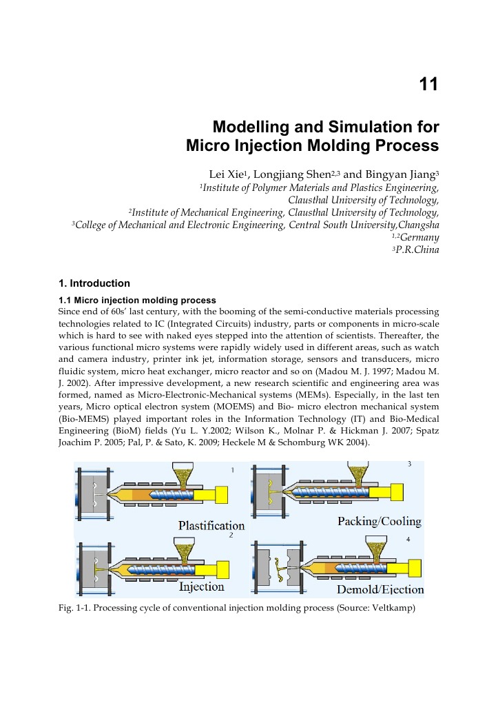 InTech-Modelling and Simulation For Micro Injection Molding Process ...