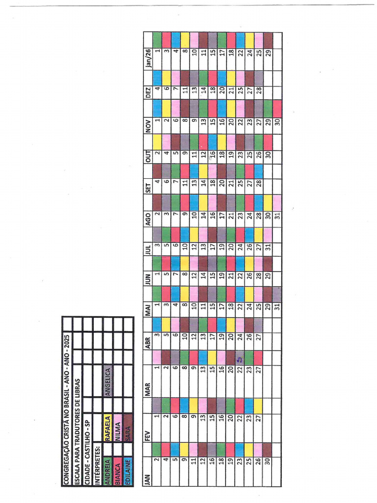 Escala Tradutores Libras CCB - Castilho - SP | PDF