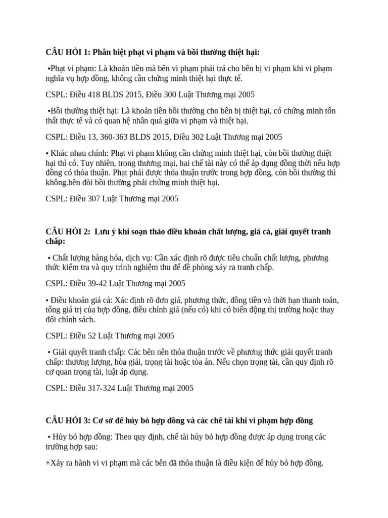 CÂU HỎI XNK | PDF