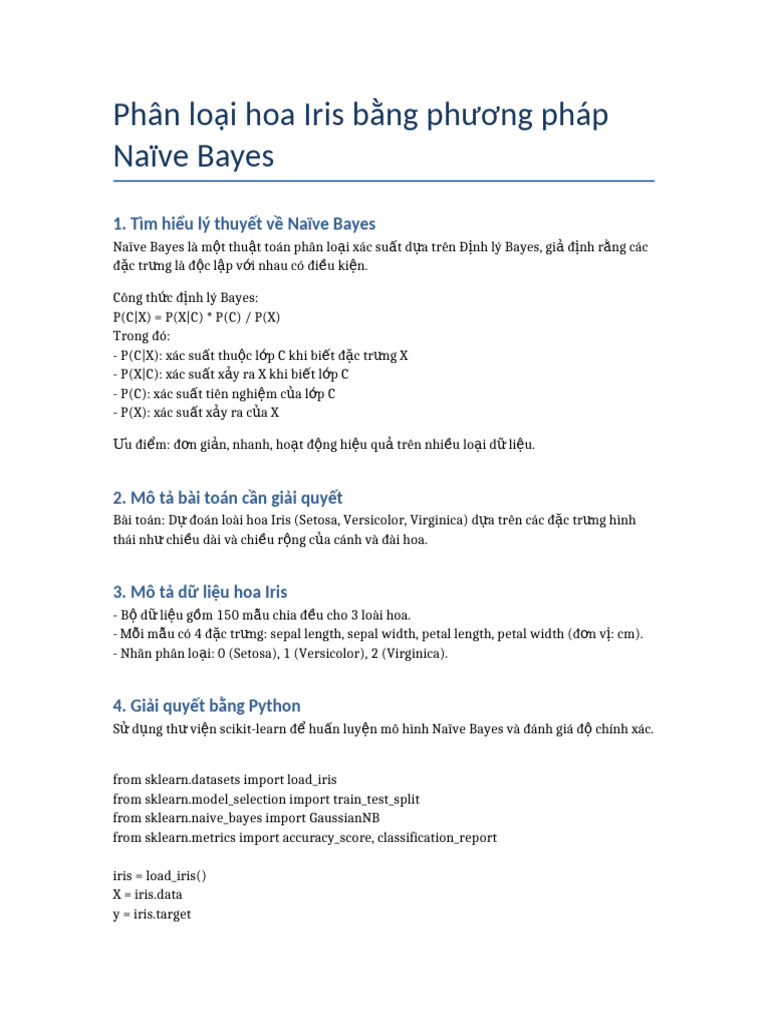 Naive Bayes Iris | PDF