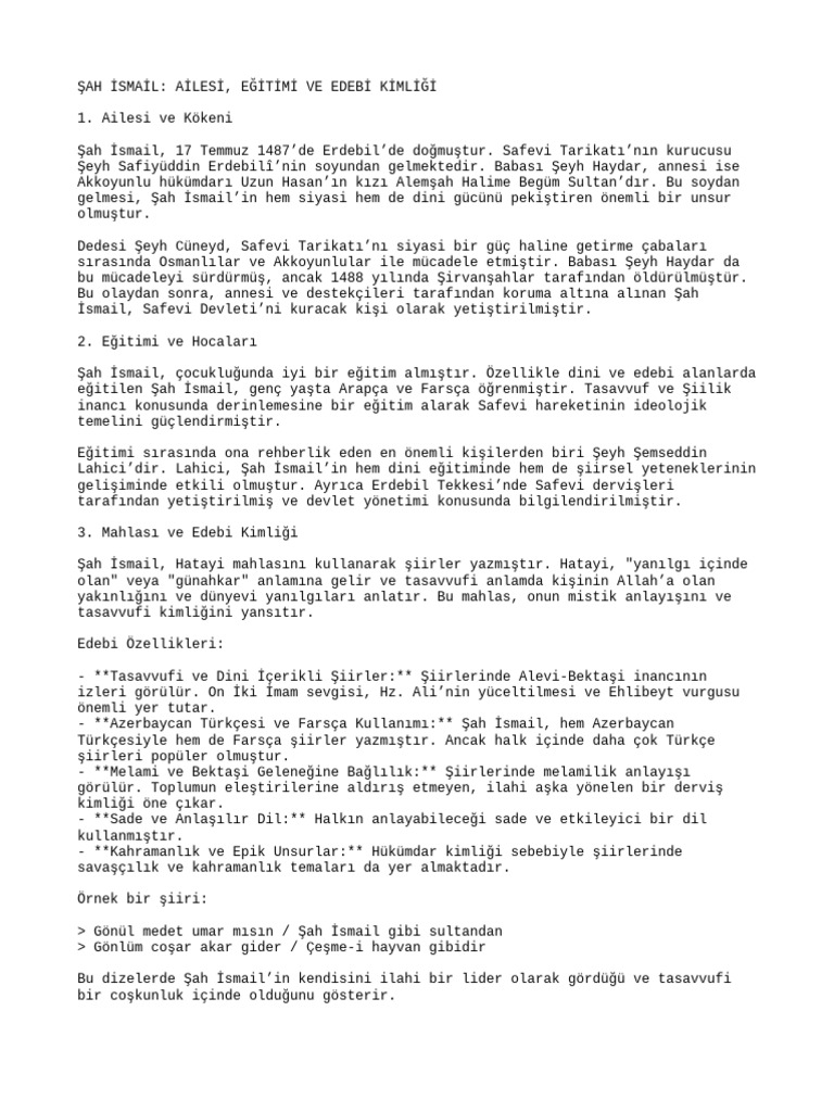 Sah Ismail Detayli Bilgi | PDF