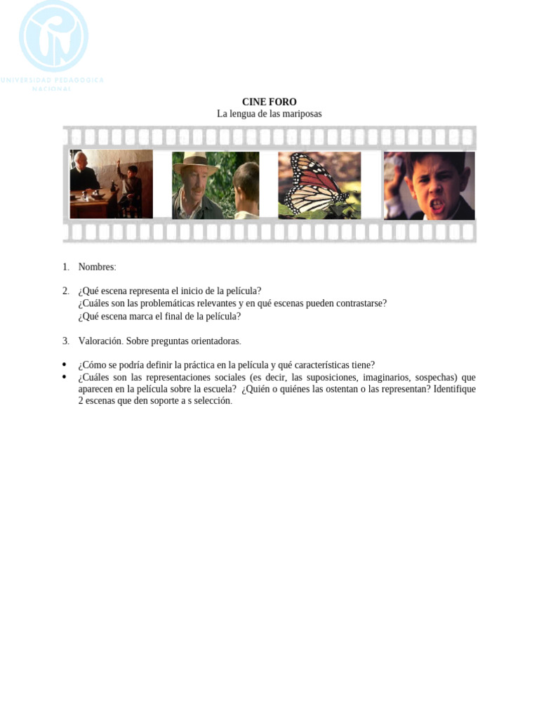 Análisis de "La lengua de las mariposas" | PDF