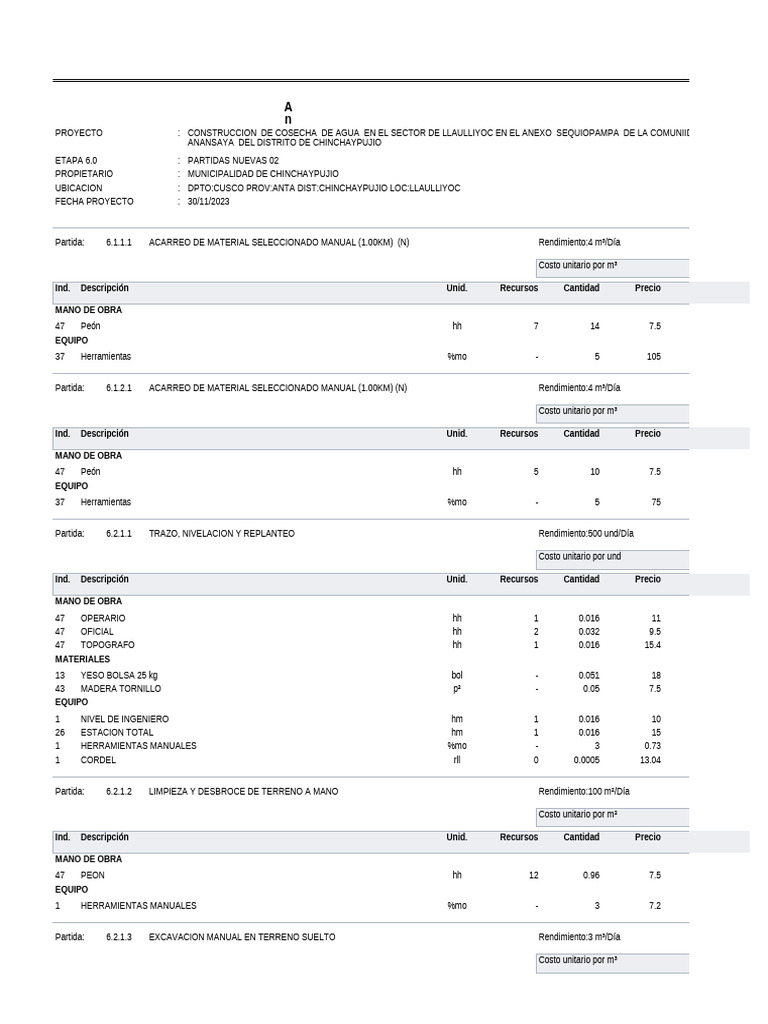 APU Ok | PDF | Material compuesto | Ingeniería de Edificación